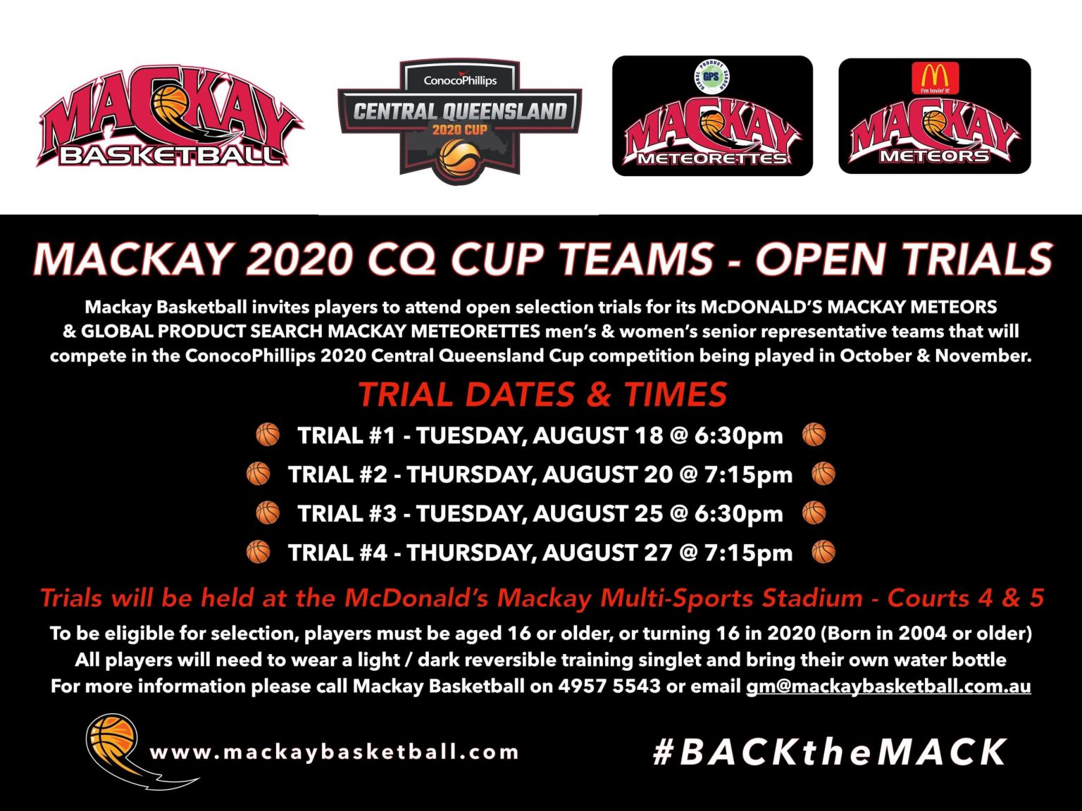 Mackay 2020 CQ Cup Teams - Open Trials - Mackay Basketball